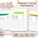 Alphabet Tracing Worksheets A-Z, Preschool, Pre-k and Kindergarten ...