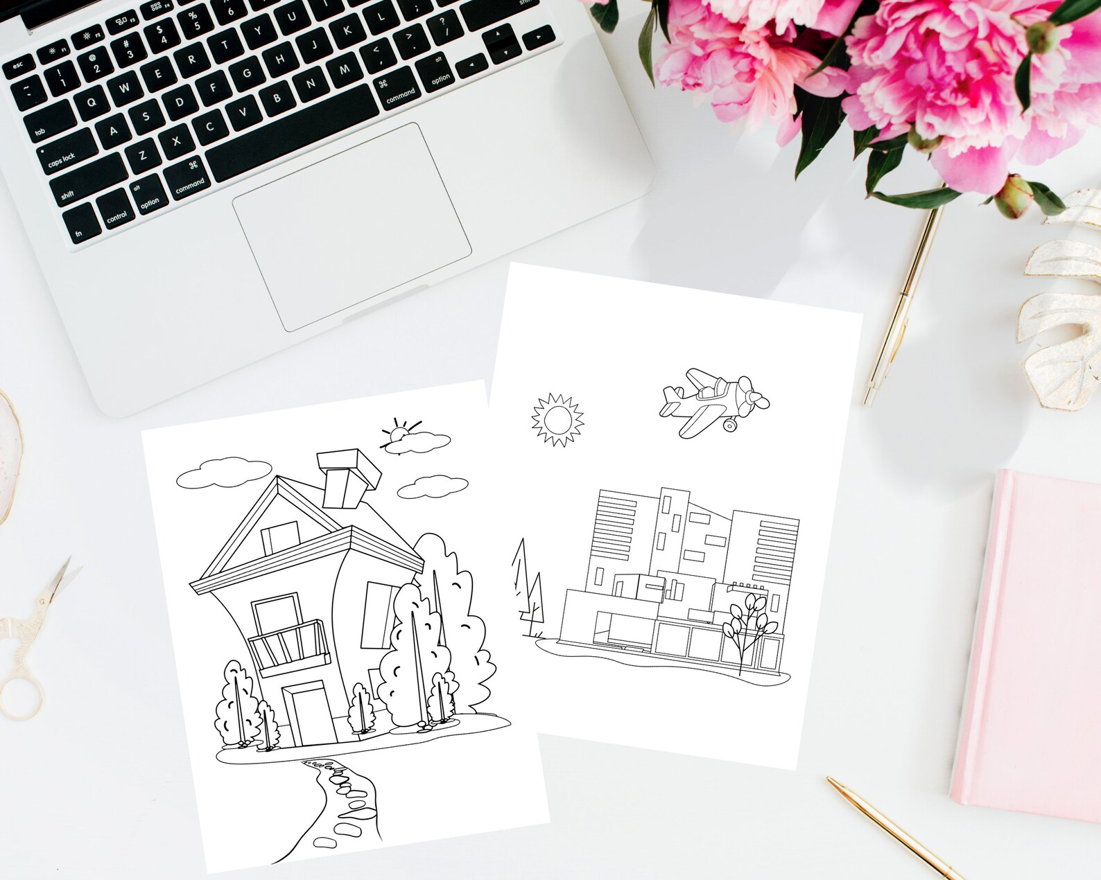 20 House Coloring Pages for Kids, Printable Coloring Pages, Digital ...