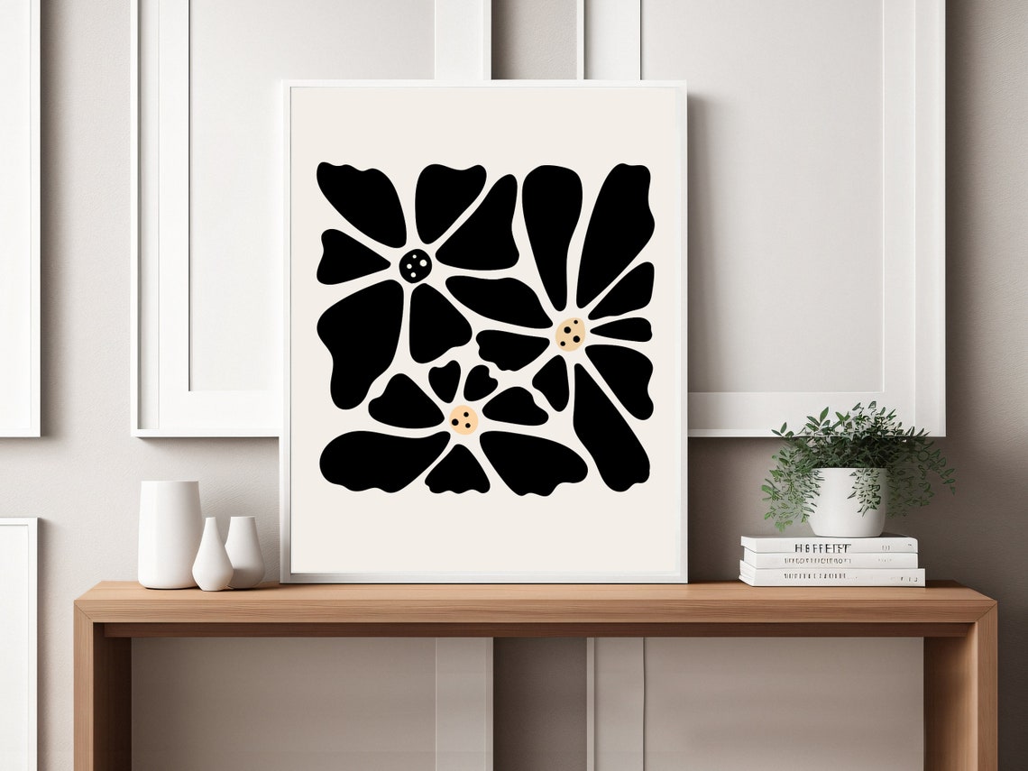 Modern Flower Wall Art, Contemporary Wall Decor, Printable Wall Art ...