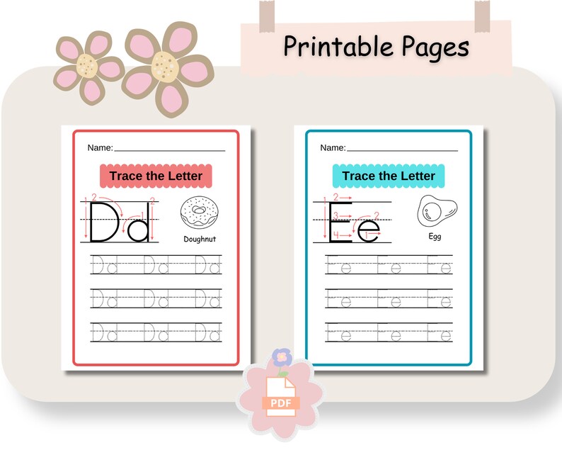 Alphabet Tracing Worksheets A-Z, Preschool, Pre-k and Kindergarten ...