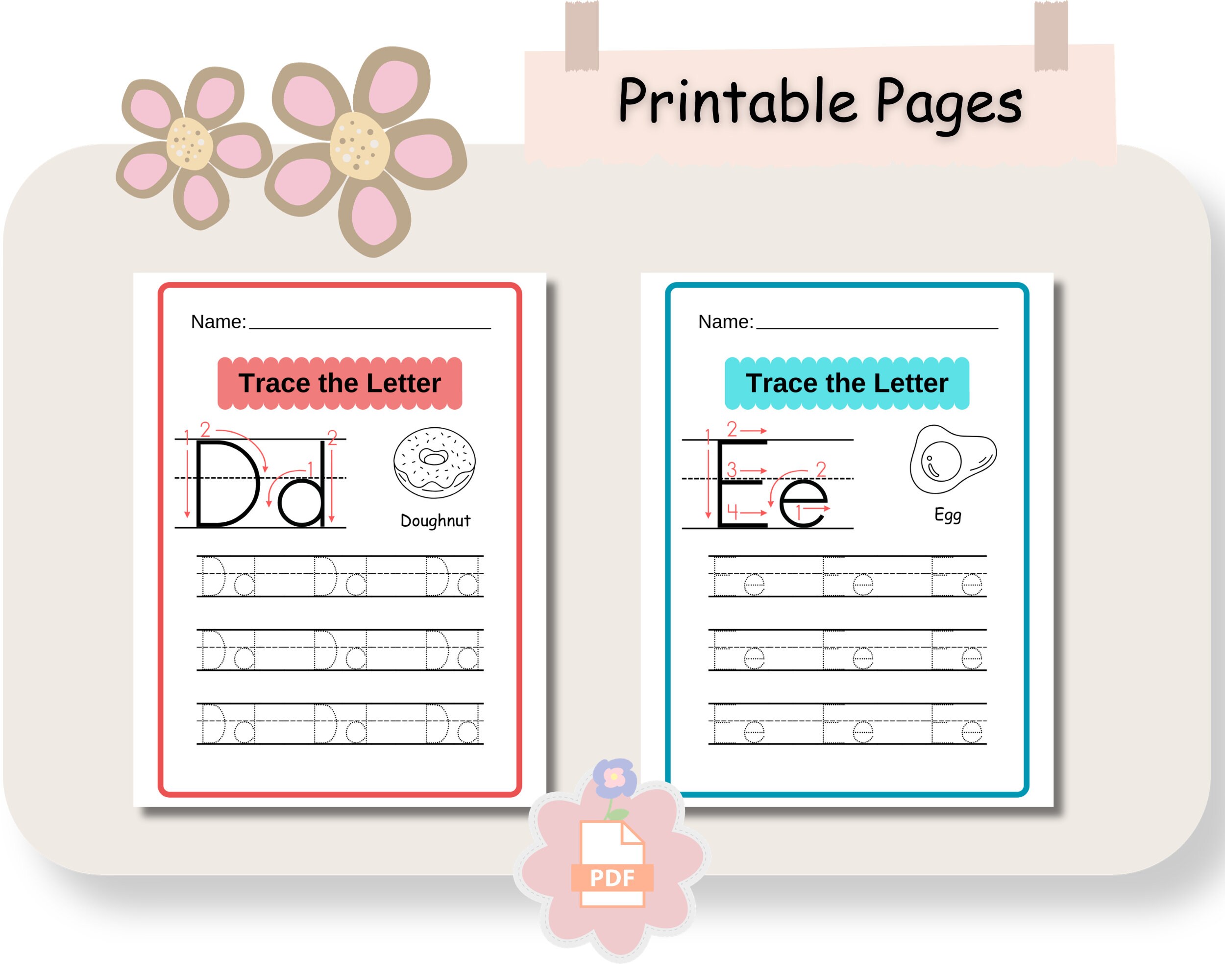 Alphabet Tracing Worksheets A-Z, Preschool, Pre-k and Kindergarten ...