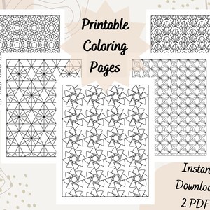 50 Geometric Coloring Pages, Adult Coloring Book, Digital Download ...