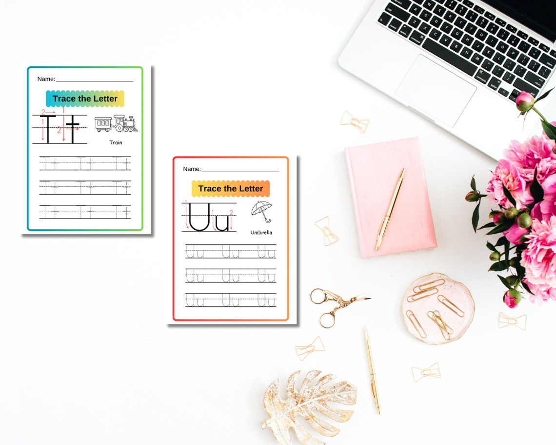 Alphabet Tracing Worksheets A-Z, Preschool, Pre-k and Kindergarten ...