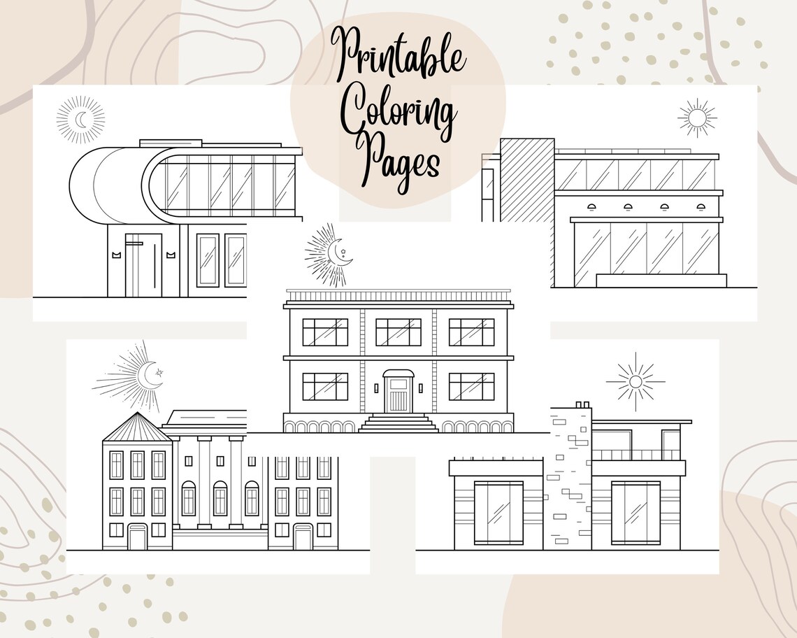 20 House Coloring Pages, Large Prints, Instant Download, Printable ...