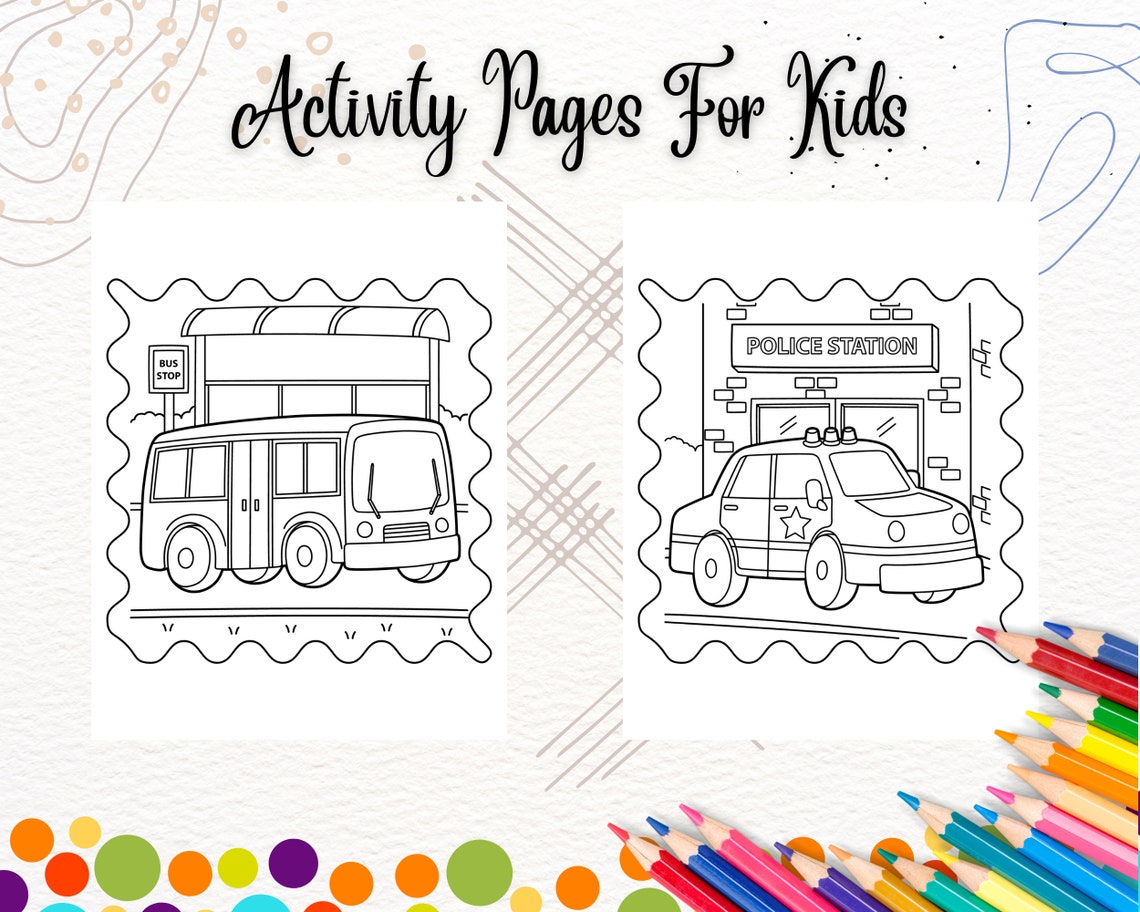 40 Vehicle Coloring Pages, Digital Download, Printable Coloring Pages ...