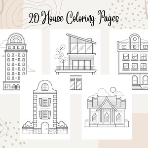20 House Coloring Pages Large Prints Instant Download - Etsy