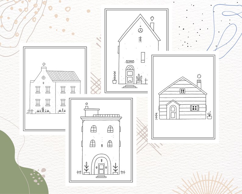 Coloring Pages for Toddlers and Kids, 40 House Coloring Pages, Large ...