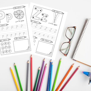 Preschool and Kindergarten Alphabet Worksheets, Trace and Color 26 ...