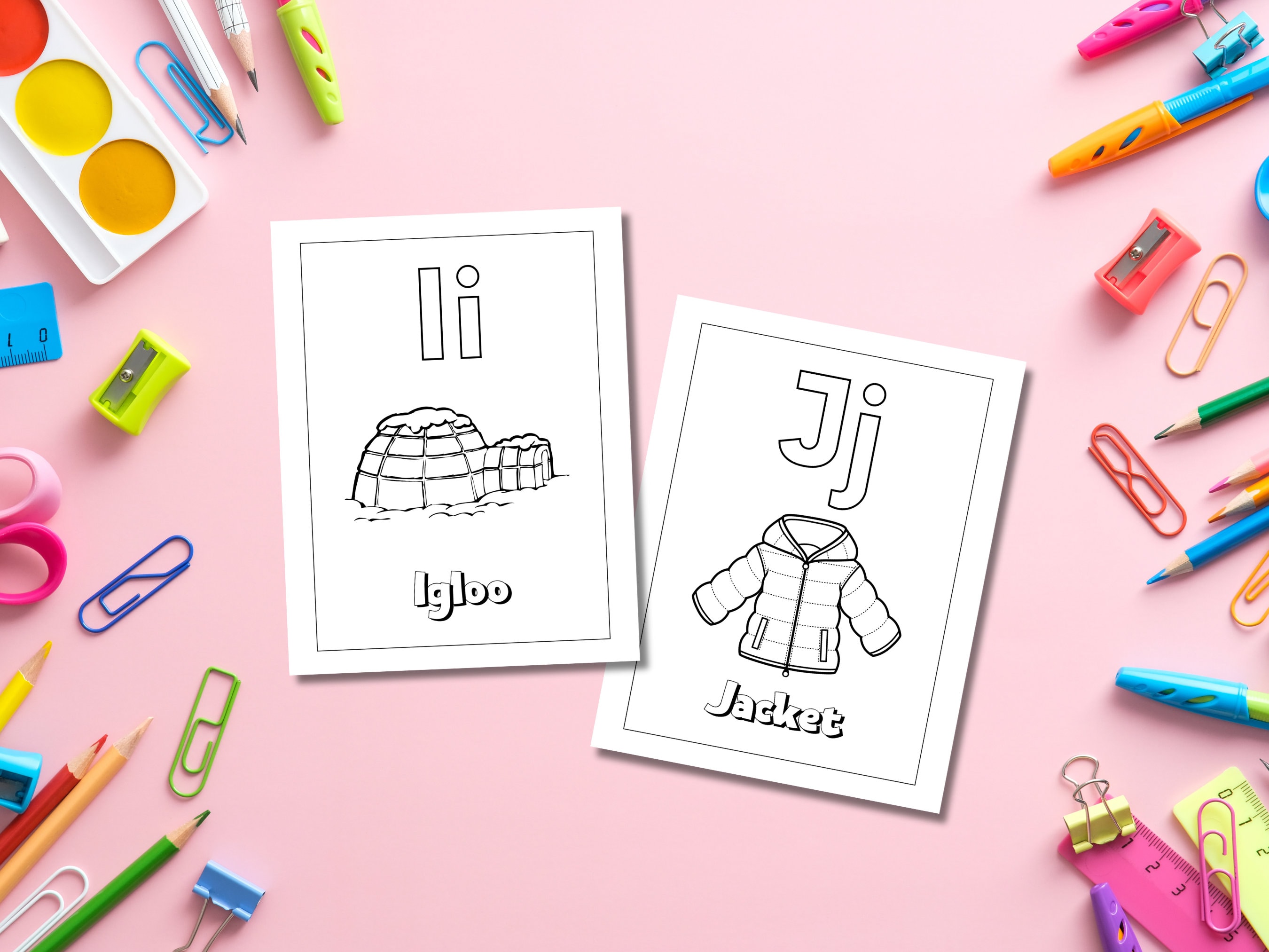 Alphabet Coloring Book, Printable Coloring Pages, Instant Download, 26 ...