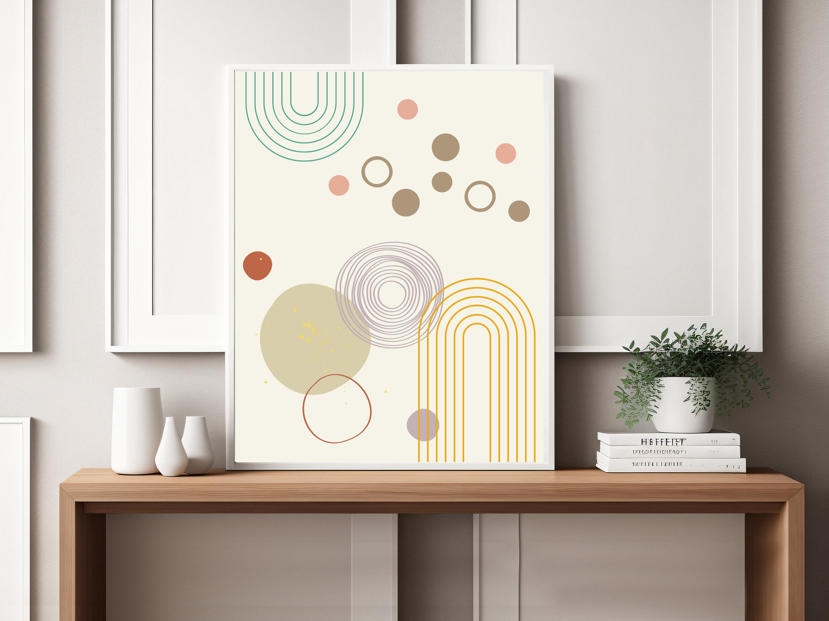 Printable Wall Art, Abstract Modern Wall Print, Boho Wall Decor, Mid ...