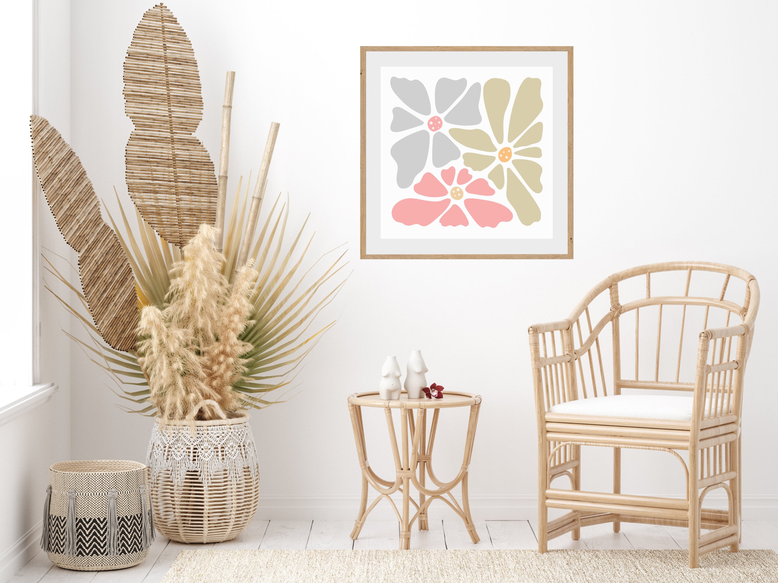 Contemporary Wall Decor, Modern Flower Wall Print, Digital Wall Art ...