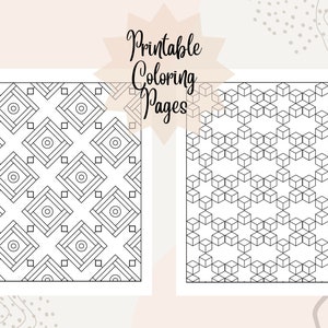 60 Geometric Coloring Pages, Adult Coloring Book, Digital Download ...