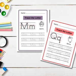 Alphabet Tracing Worksheets A-Z, Preschool, Pre-k and Kindergarten ...