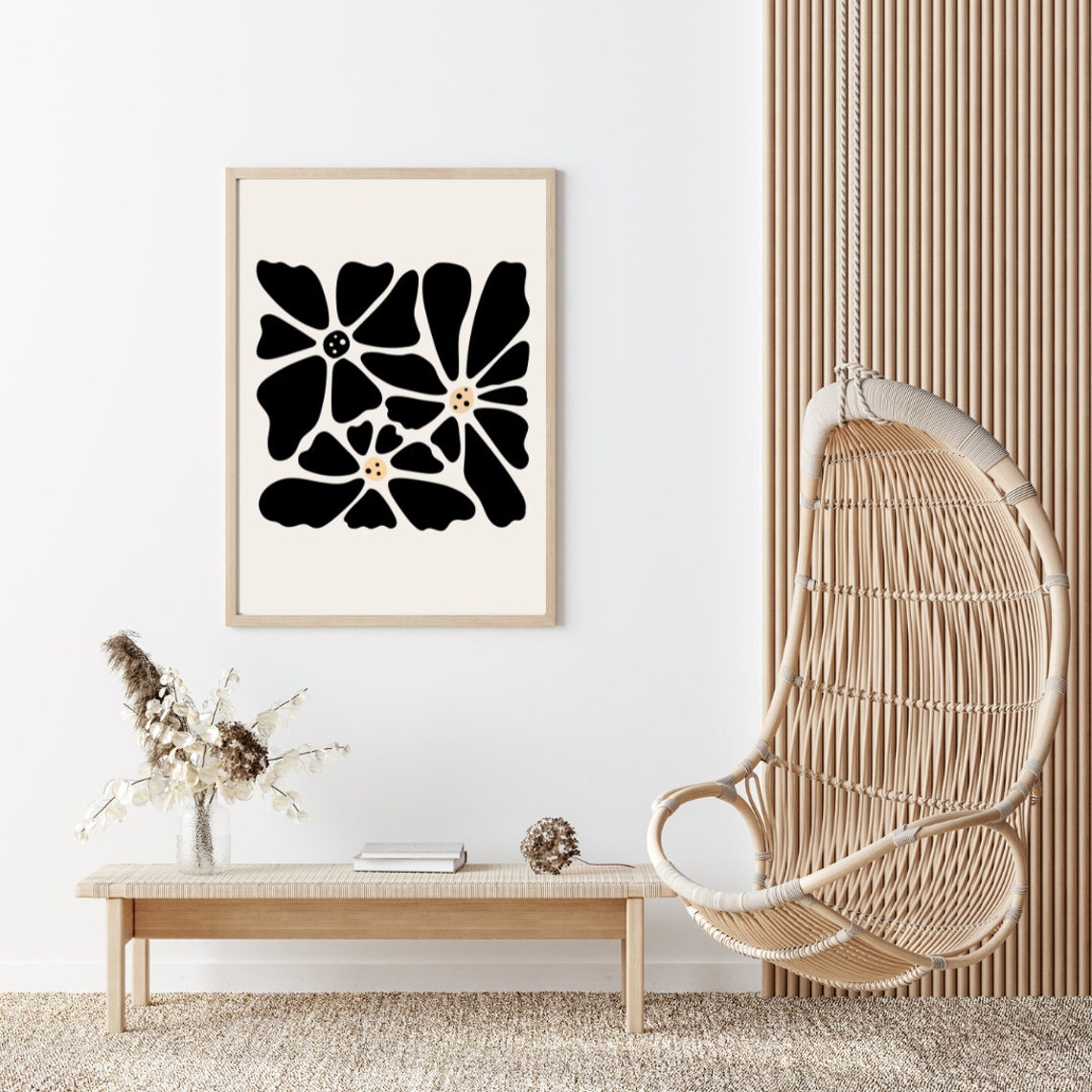 Modern Flower Wall Art, Contemporary Wall Decor, Printable Wall Art ...