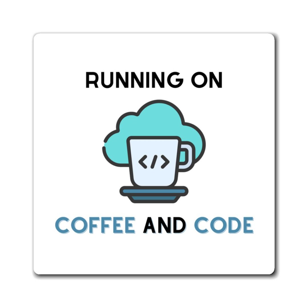 Coffee and Code Programmer Funny Tech Magnet, IT Programming Coffee Laptop Coder Decal ...