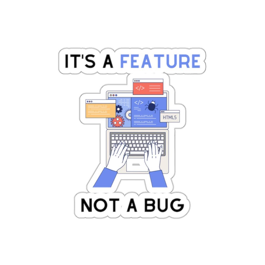 Programming Feature Bug Funny Code Stickers, Computer Science ...