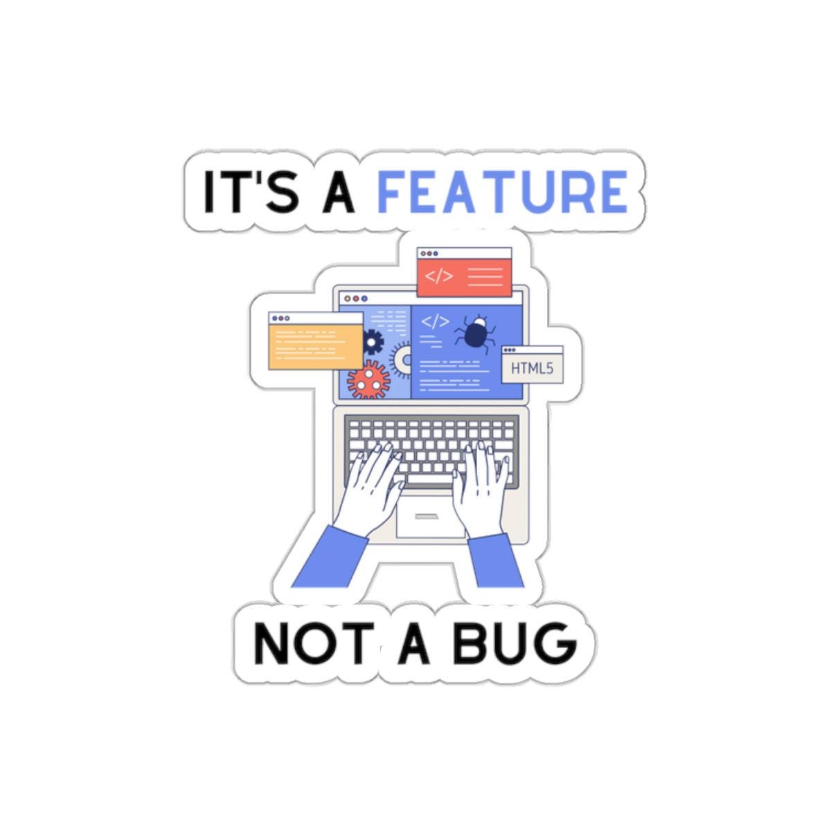 Programming Feature Bug Funny Code Stickers, Computer Science ...
