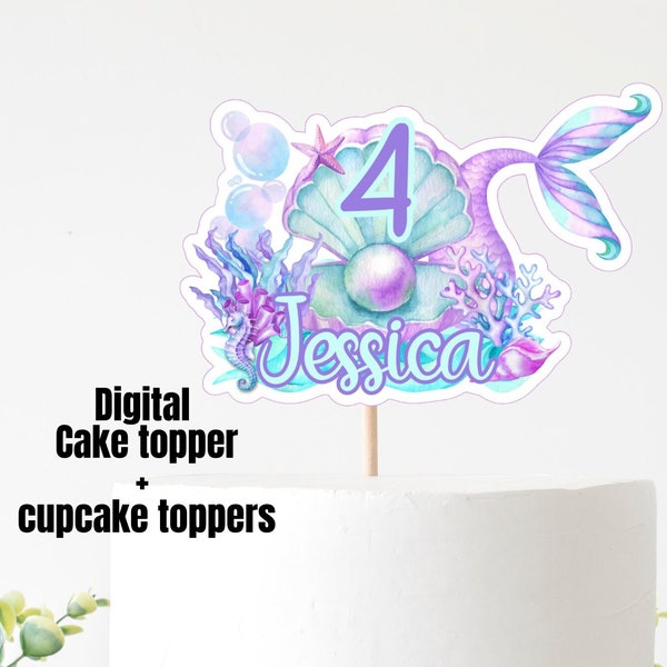 Mermaid Cake Topper - Etsy