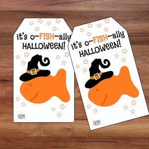Halloween Goldfish Labels, Noncandy Treat, Halloween School Treat Label ...