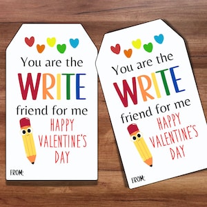 Pencil Valentines Day Card, You Are the Write Friend for Me ...