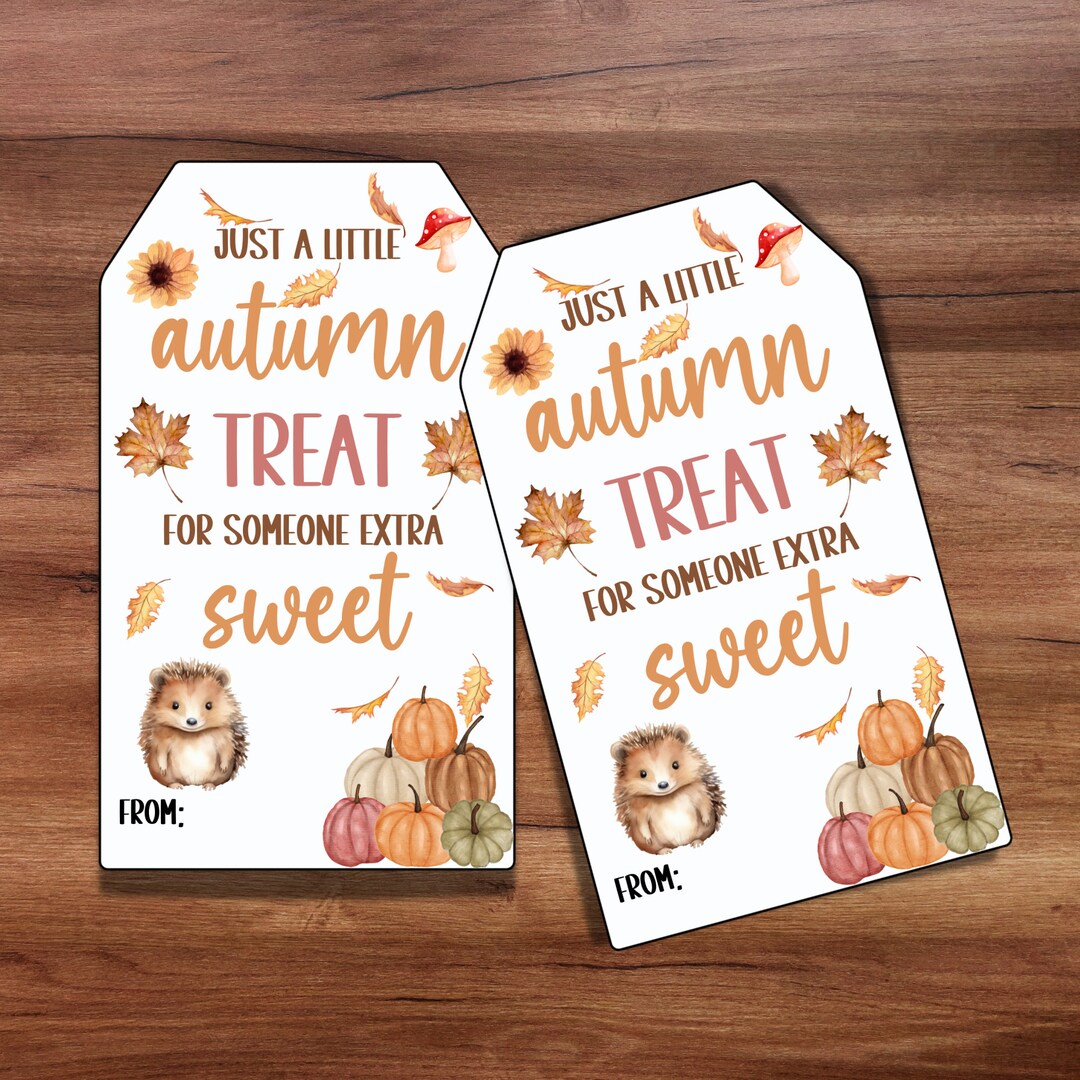 Autumn Treat for Someone Sweet Gift Tag, Fall Treat Bag Tag, Teacher ...