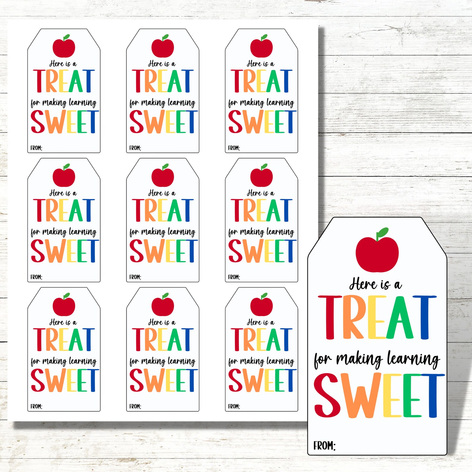 Teacher Appreciation TAG, Teacher Treat Tag, Printable Teacher ...