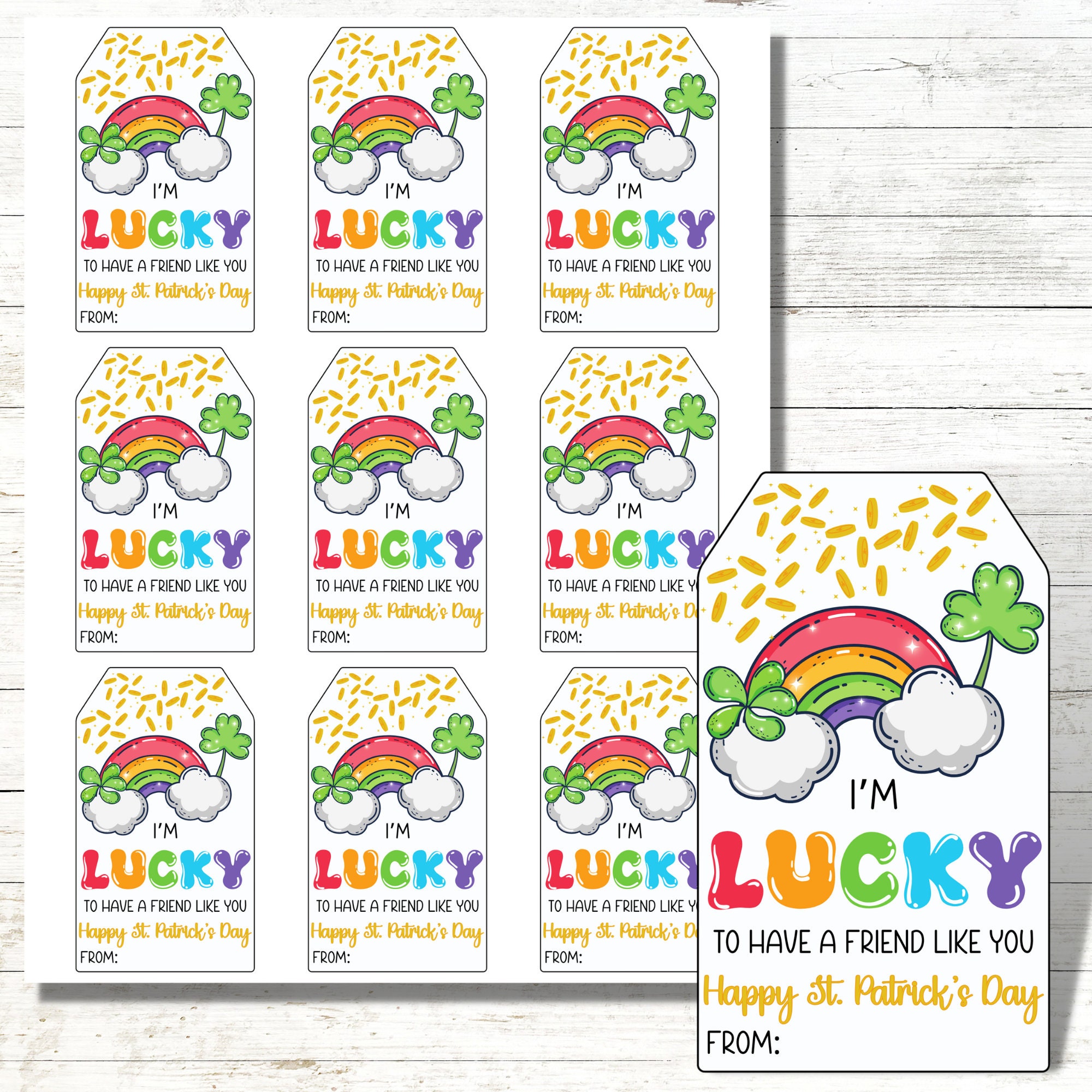 St. Patrick's Day Printable Tags, St. Patricks Day Tag, Lucky Charm ...