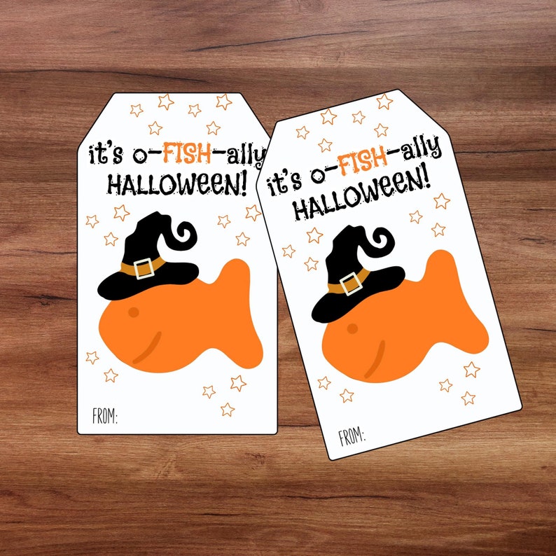Halloween Goldfish Labels, Noncandy Treat, Halloween School Treat Label ...