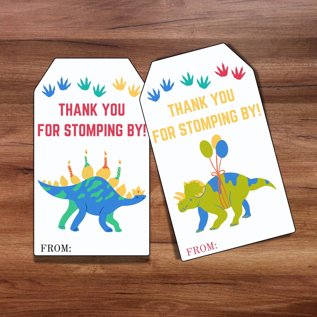 Dinosaur Favor Tags, Dinosaur Party Favor Tag, T-rex Party Favor Tags ...