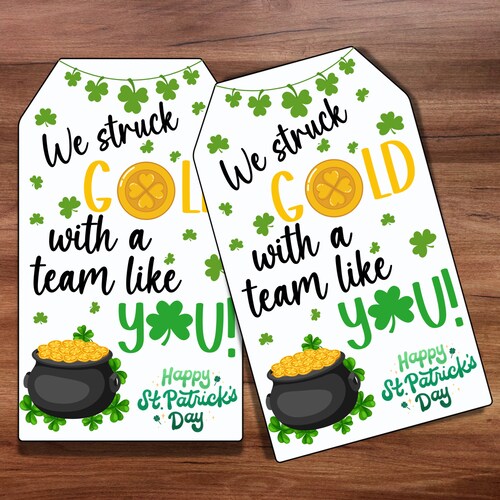 St. Patrick's Day Printable Employee Appreciation Tags - Etsy