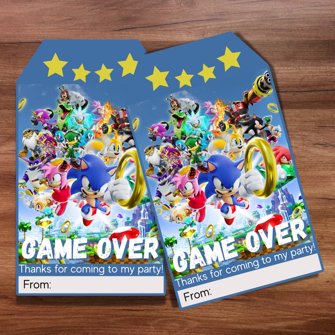 Sonic Thank You Tag, Sonic Birthday Party, Sonic Party Favor Tags ...