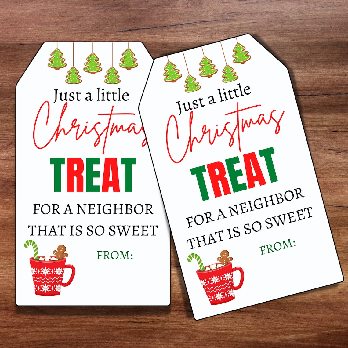 Neighbor Gift Tag, Christmas Treat for Neighbor, Secret Santa Neighbor ...