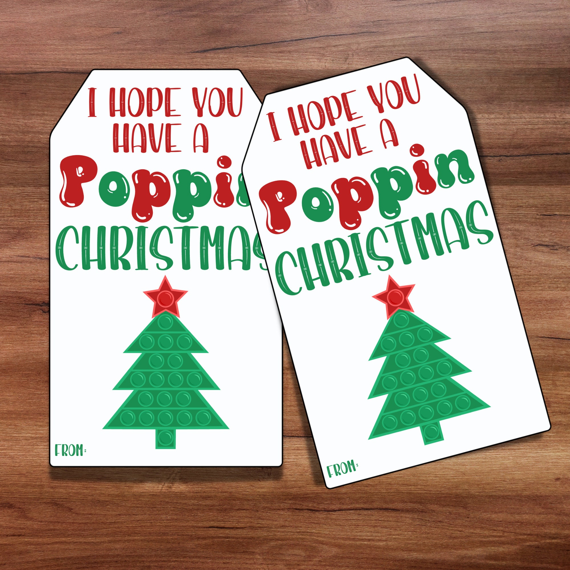 Fidget Toy Tag Holiday Pop It Christmas Party Favors Pop-it - Etsy