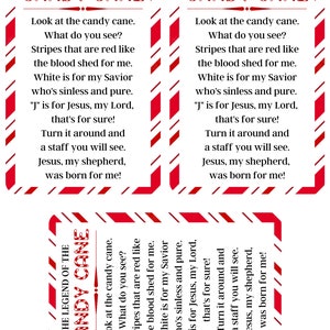 Legend of the Candy Cane Printable Tag, Candy Cane Poem, Christmas Tags ...