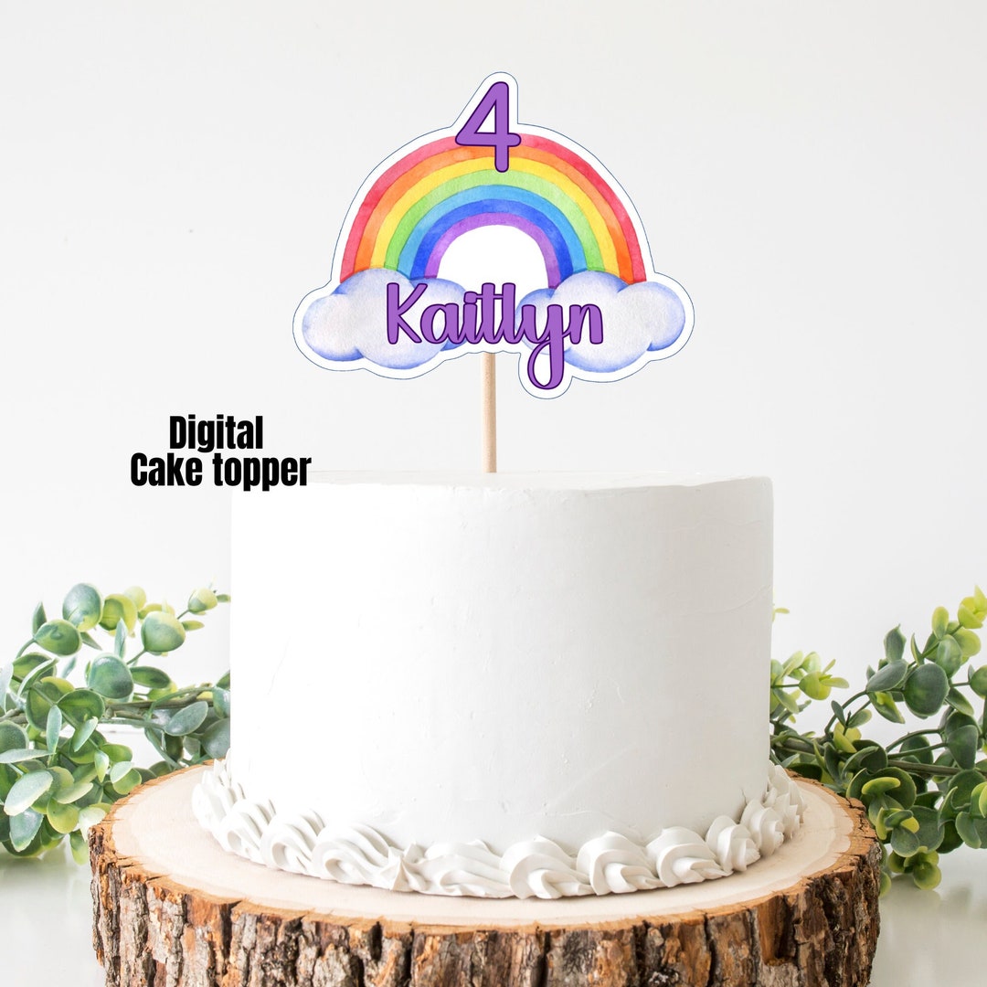 Rainbow Cake Topper, Printable Rainbow Topper, Rainbow Party, Rainbow ...