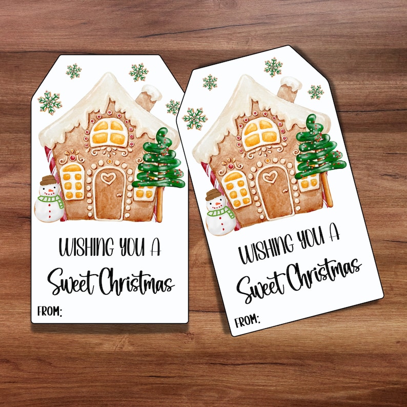 Sweet Christmas Gift Tag, Printable Holiday Favor Tag, Neighbor Cookie ...