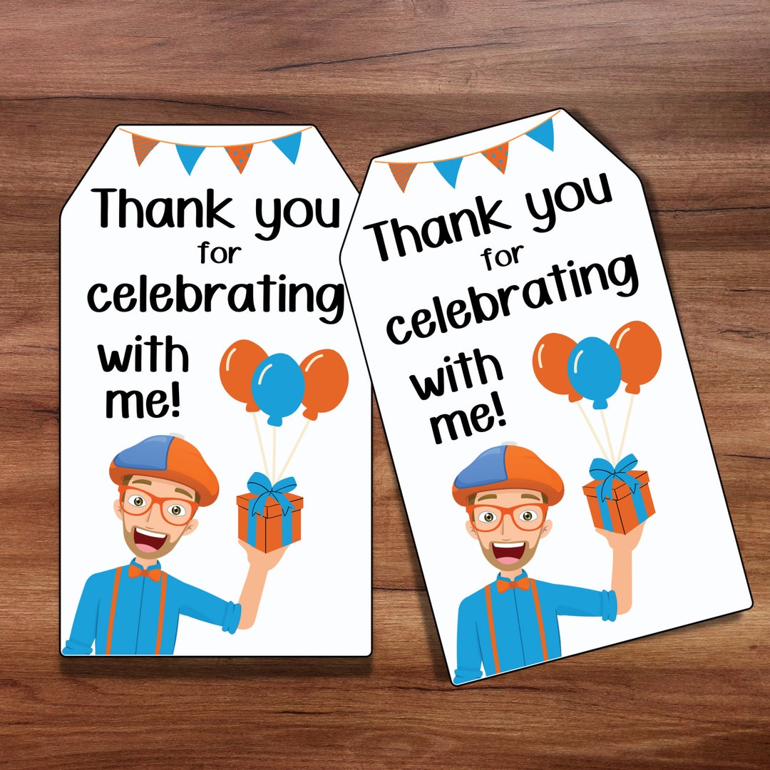 Blippi Favor Tags Blippi Thank You Tags Blippi Party Blippi - Etsy