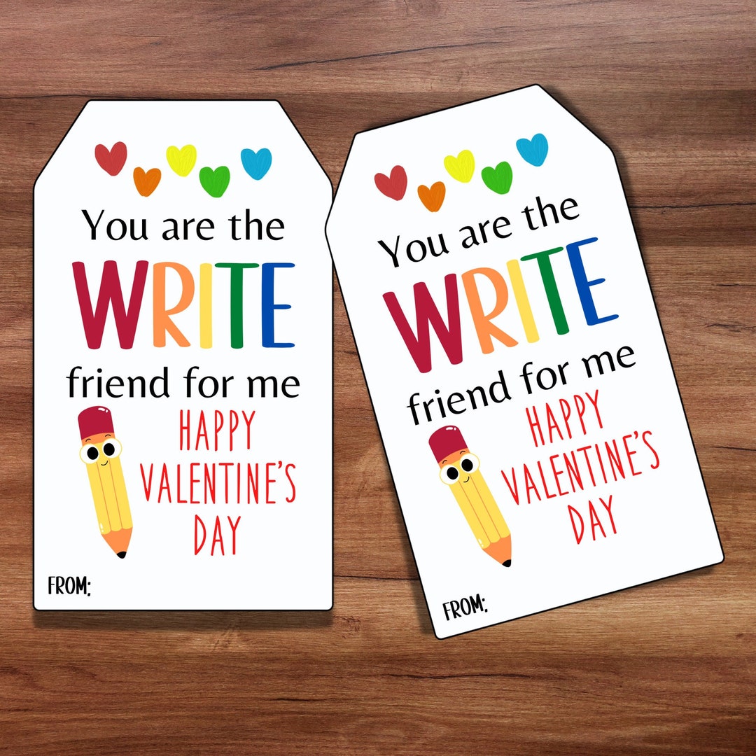 Pencil Valentines Day Card, You Are the Write Friend for Me ...