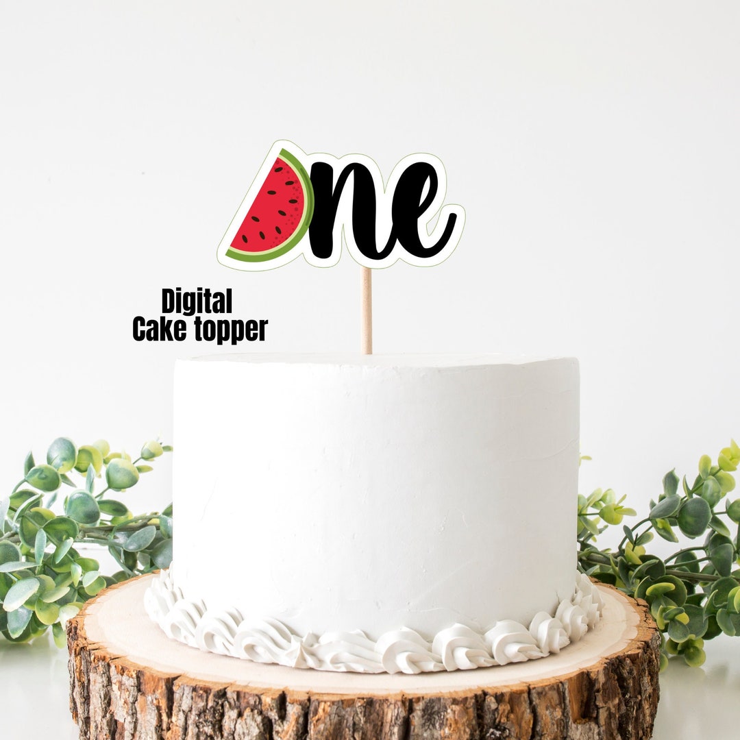 Watermelon Cake Topper, One in a Melon Birthday, Watermelon Birthday ...