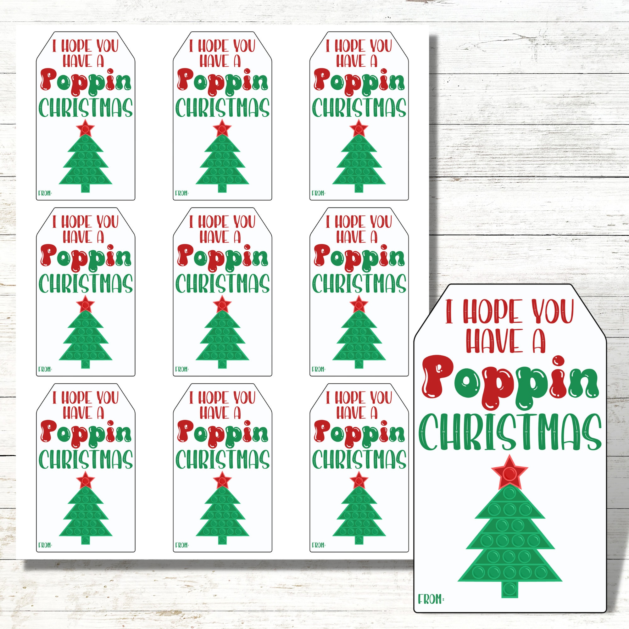 Fidget Toy Tag Holiday Pop It Christmas Party Favors Pop-it - Etsy