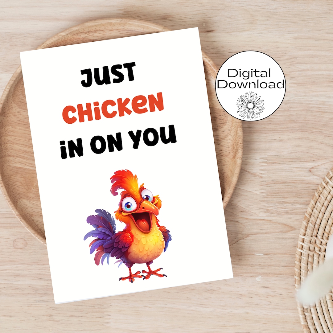 Just Chicken in on You, Funny Greeting Card, Thinking of You Card ...