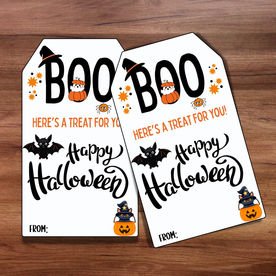 Halloween Boo Favor Tags, Halloween Gift Tags, Costume Party, Trick or ...