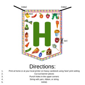 Very Hungry Caterpillar Printable Banner, Eric Carle Theme Party ...