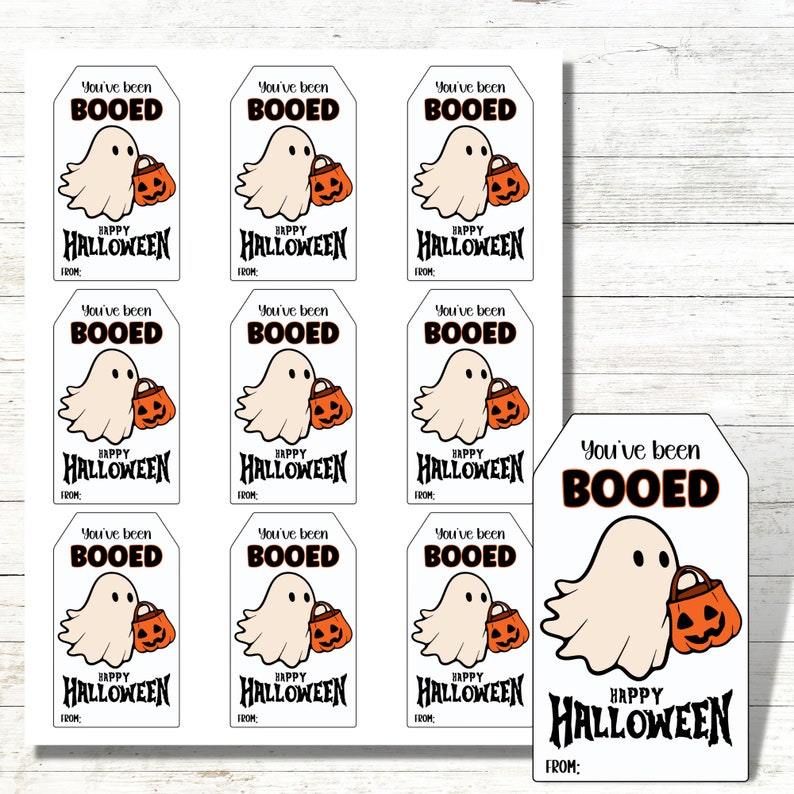 You've Been Booed Tag Printable, Halloween Treat Tag, Boo Favor Tags ...
