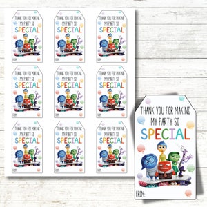 Inside Out 2 Favor Tags, Inside Out Treat Tags, Kid Party Gift Tag ...