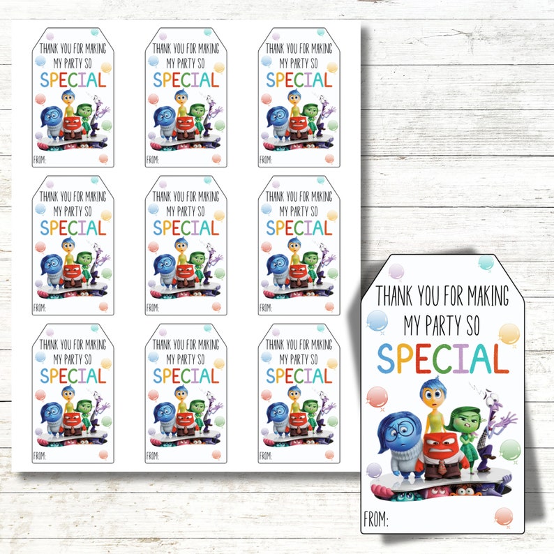 Inside Out 2 Favor Tags, Inside Out Treat Tags, Kid Party Gift Tag ...