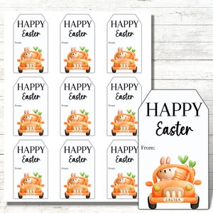 Carrot Easter Gift Tags, Easter Printable, Kids Easter Basket ...