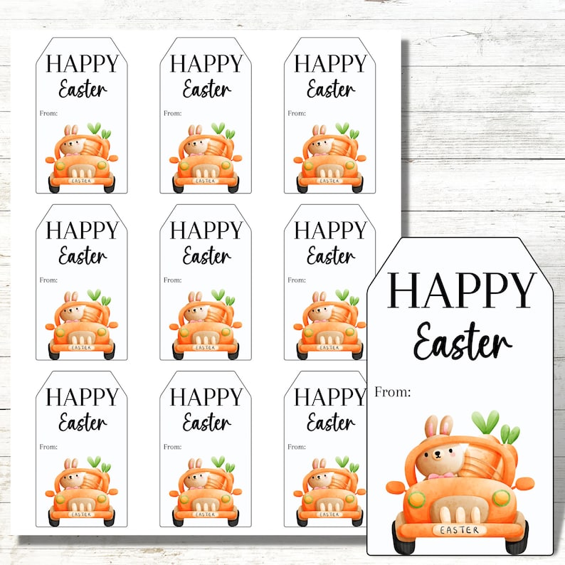 Carrot Easter Gift Tags Easter Printable Kids Easter Basket - Etsy