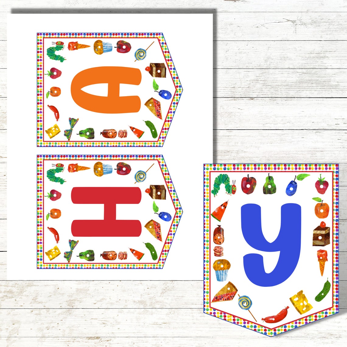 Very Hungry Caterpillar Printable Banner, Eric Carle Theme Party ...