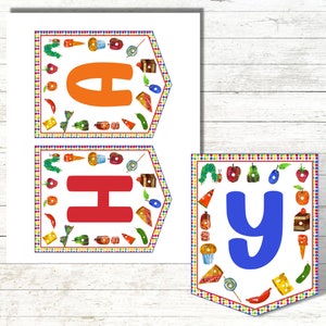 Very Hungry Caterpillar Printable Banner, Eric Carle Theme Party ...